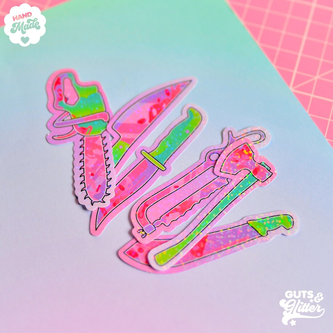 Mini Spooky Summer Horror Weapons Holographic Sticker Pack - Etsy