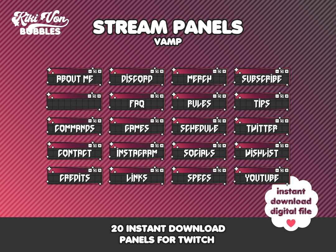 Cute Pastel Goth Vamp Twitch Panels - Etsy