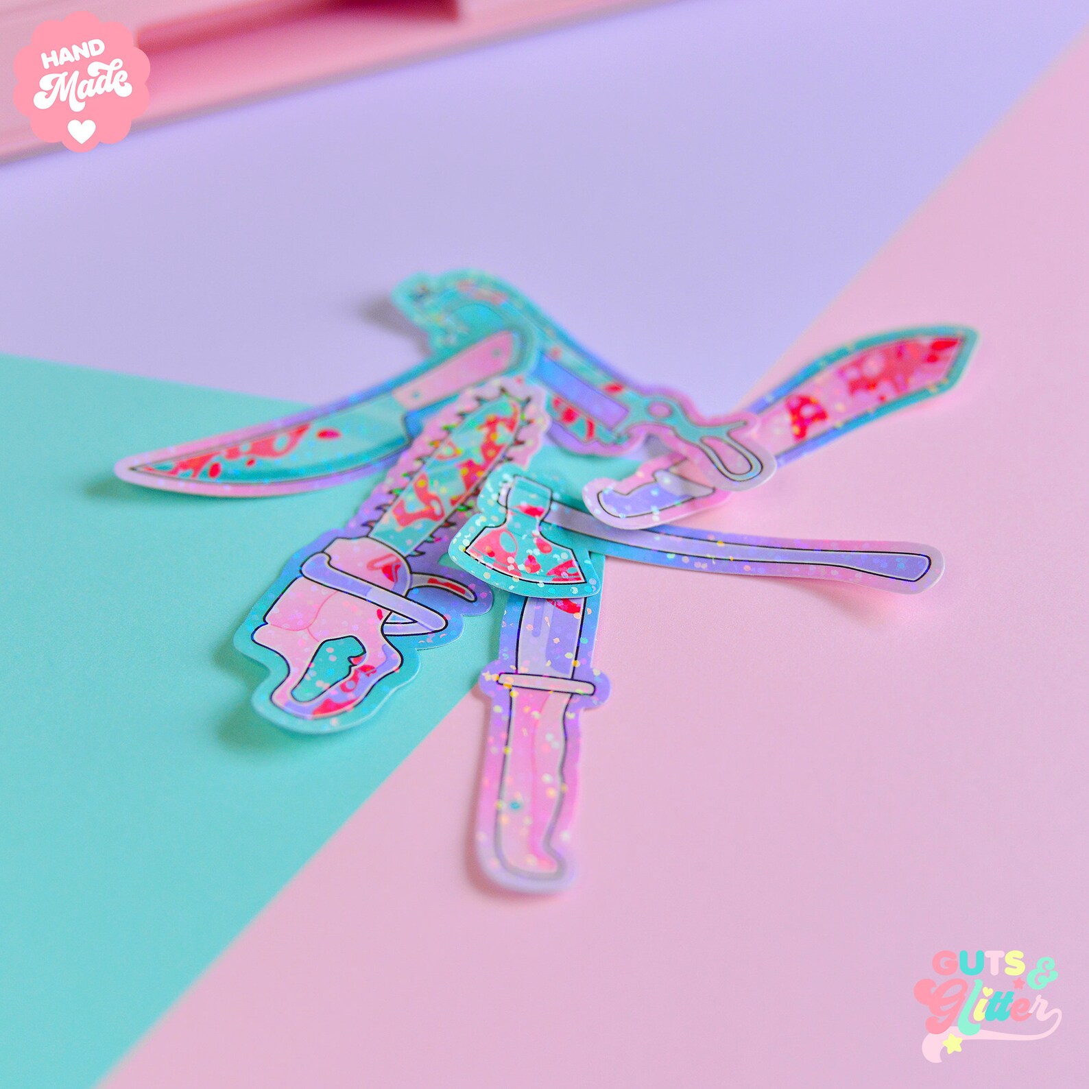 Mini Pastel Horror Weapons Holographic Sticker Pack - Etsy