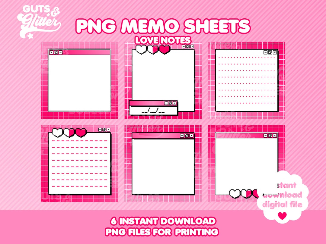 Love Notes Printable Memo Sheets Journal Scrapbook Digital Download - Etsy