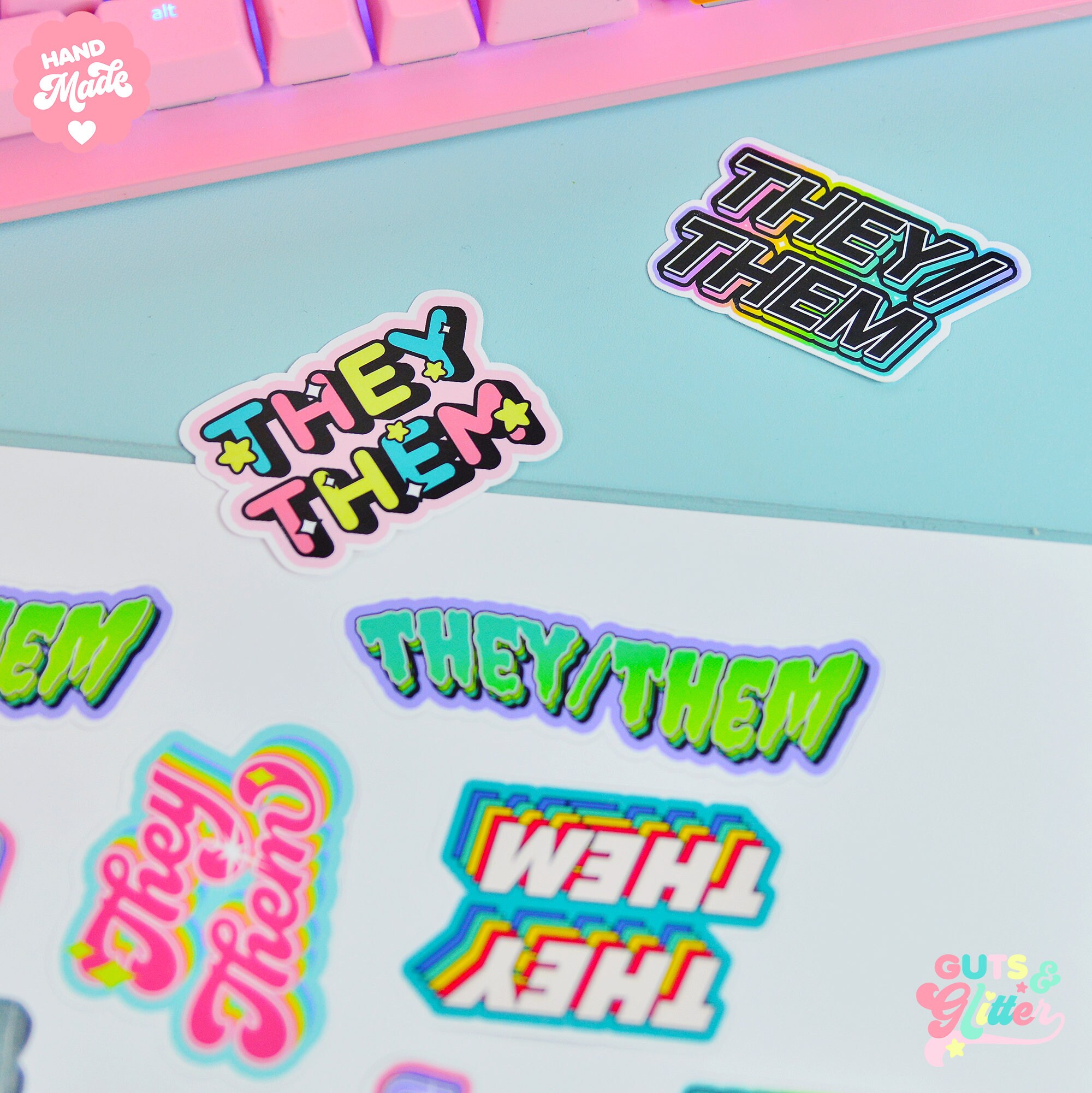 They / Them Pronouns Sticker Pack - Etsy UK