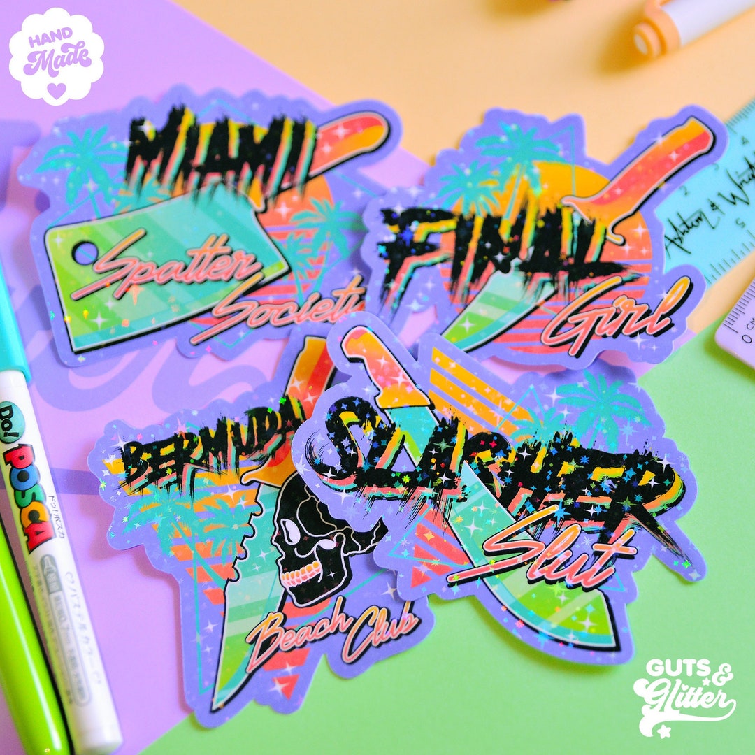 Slasher Slut / Final Girl Retro Horror Holographic Sticker - Etsy