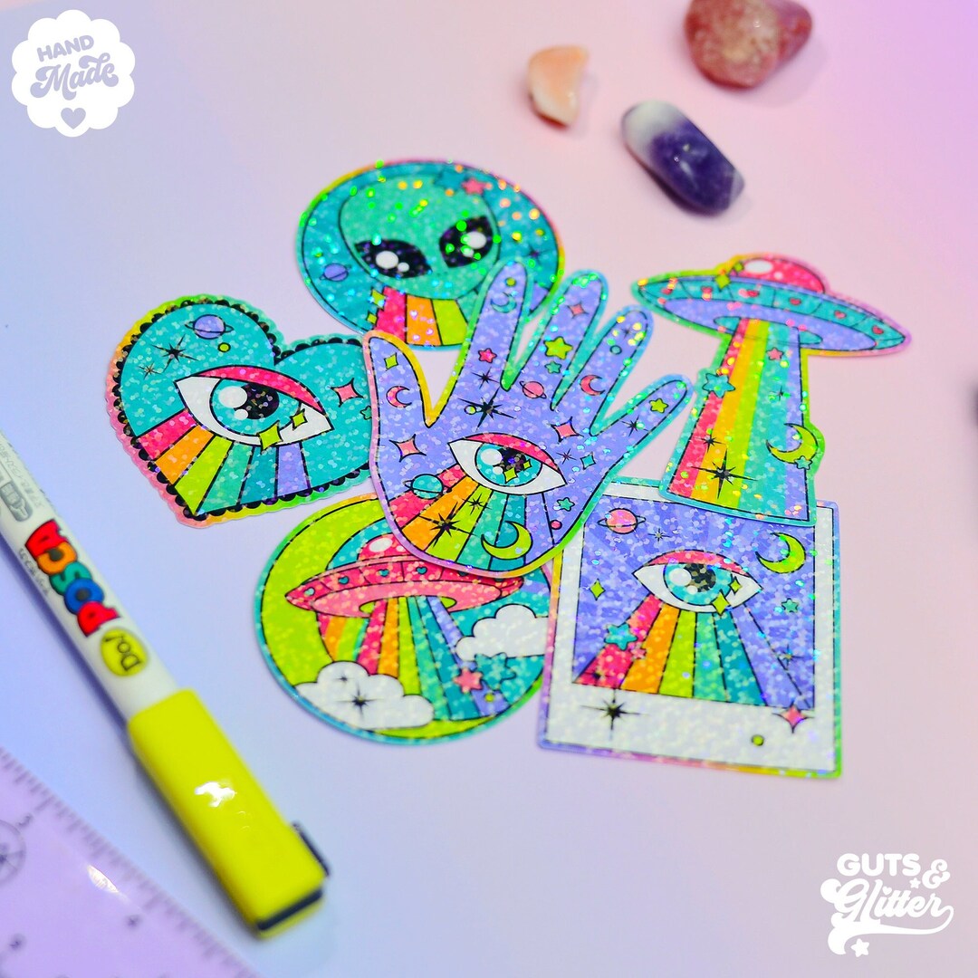 Mystic UFO Alien Sticker Pack - Etsy