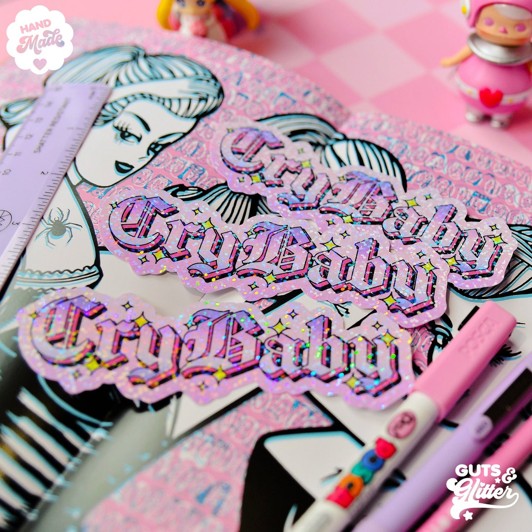 Cry Baby, Valentines Holographic Sticker - Etsy
