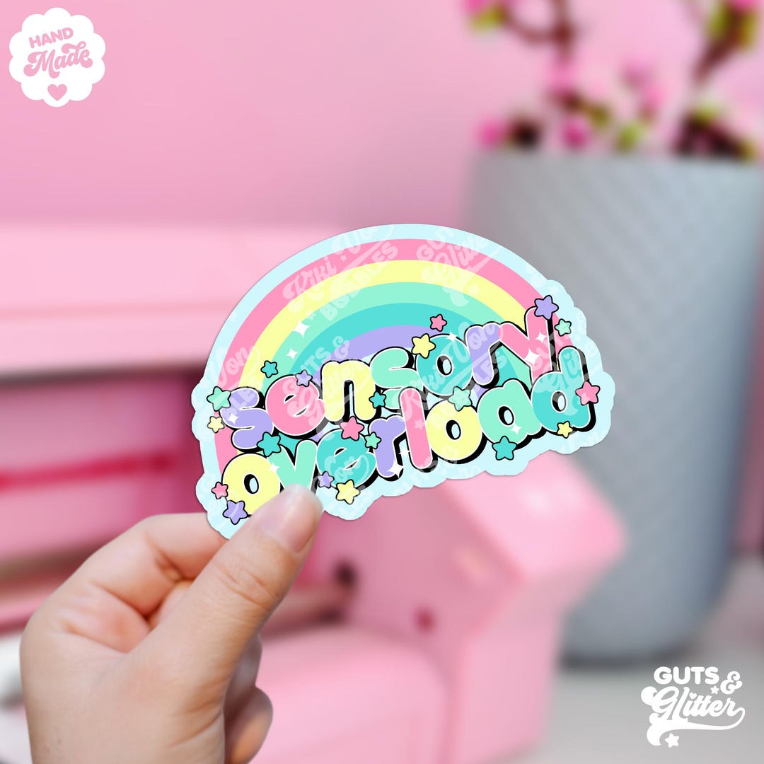 Sensory Overload, Pastel Holographic Sticker - Etsy