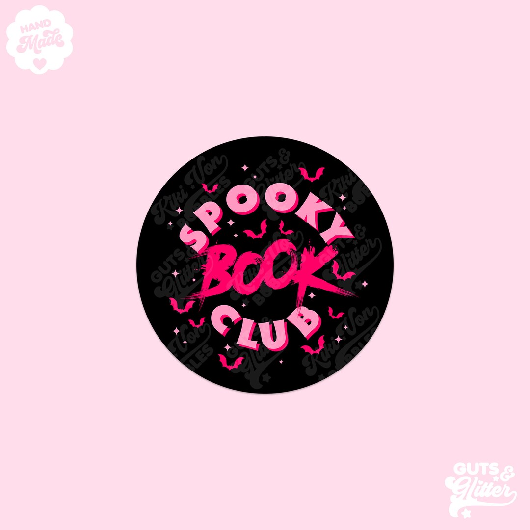 Spooky Book Club, Circle Holographic Sticker - Etsy