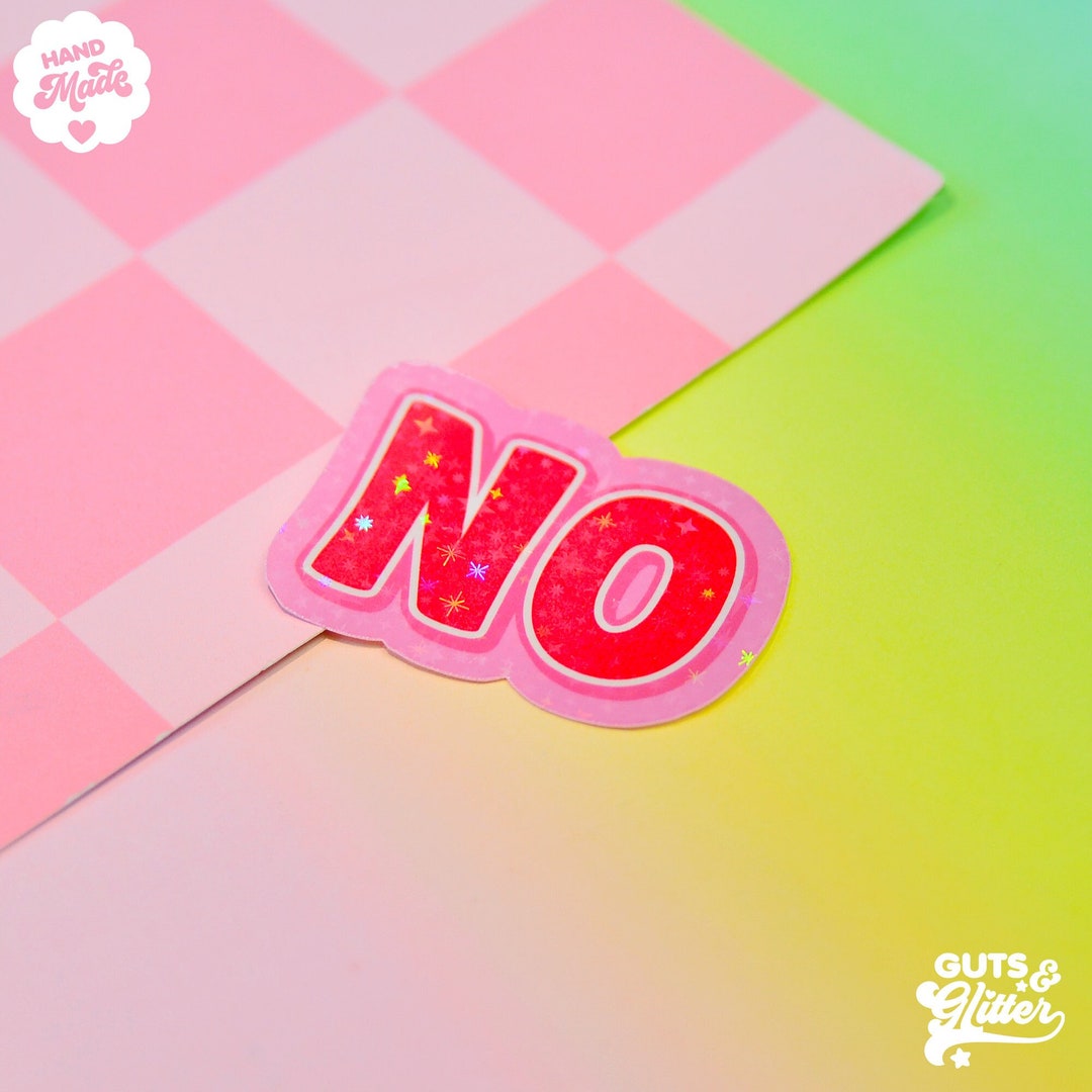 NO Holographic Sticker - Smaller Size - Etsy