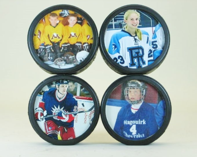 Set of 4 Hockey Puck Frames-free SHIPPING in US - Etsy