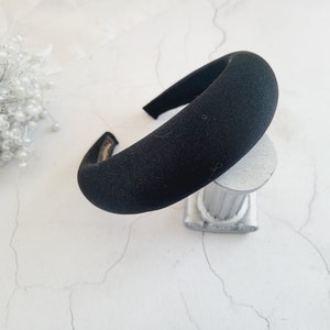 Black Stretch Satin Padded Headband, Hair Band, 4 Cms Wide, Spanish ...