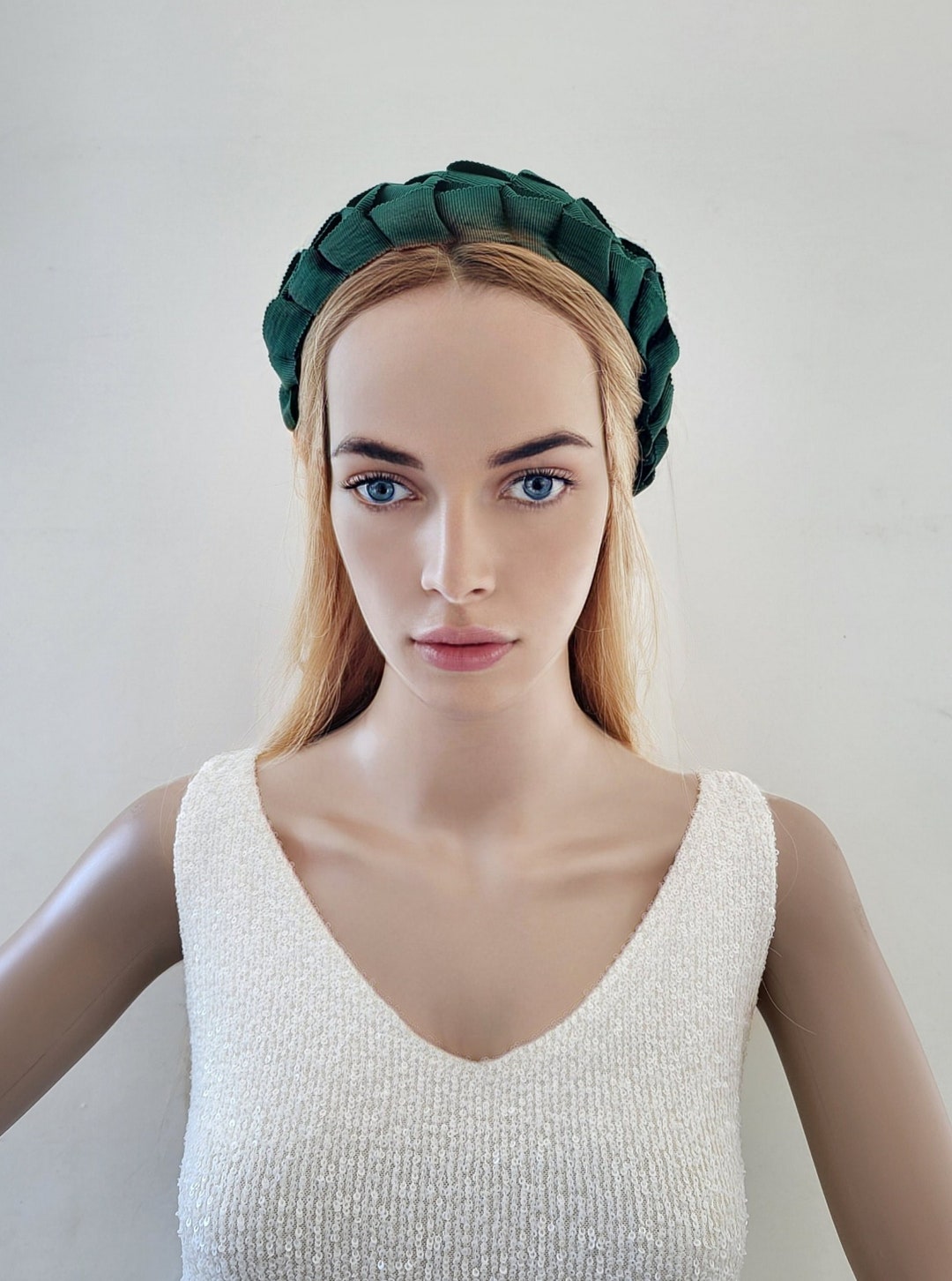 Dark Green Plaited Ribbon Headband, Fascinator, 5 Cms Wide - Etsy