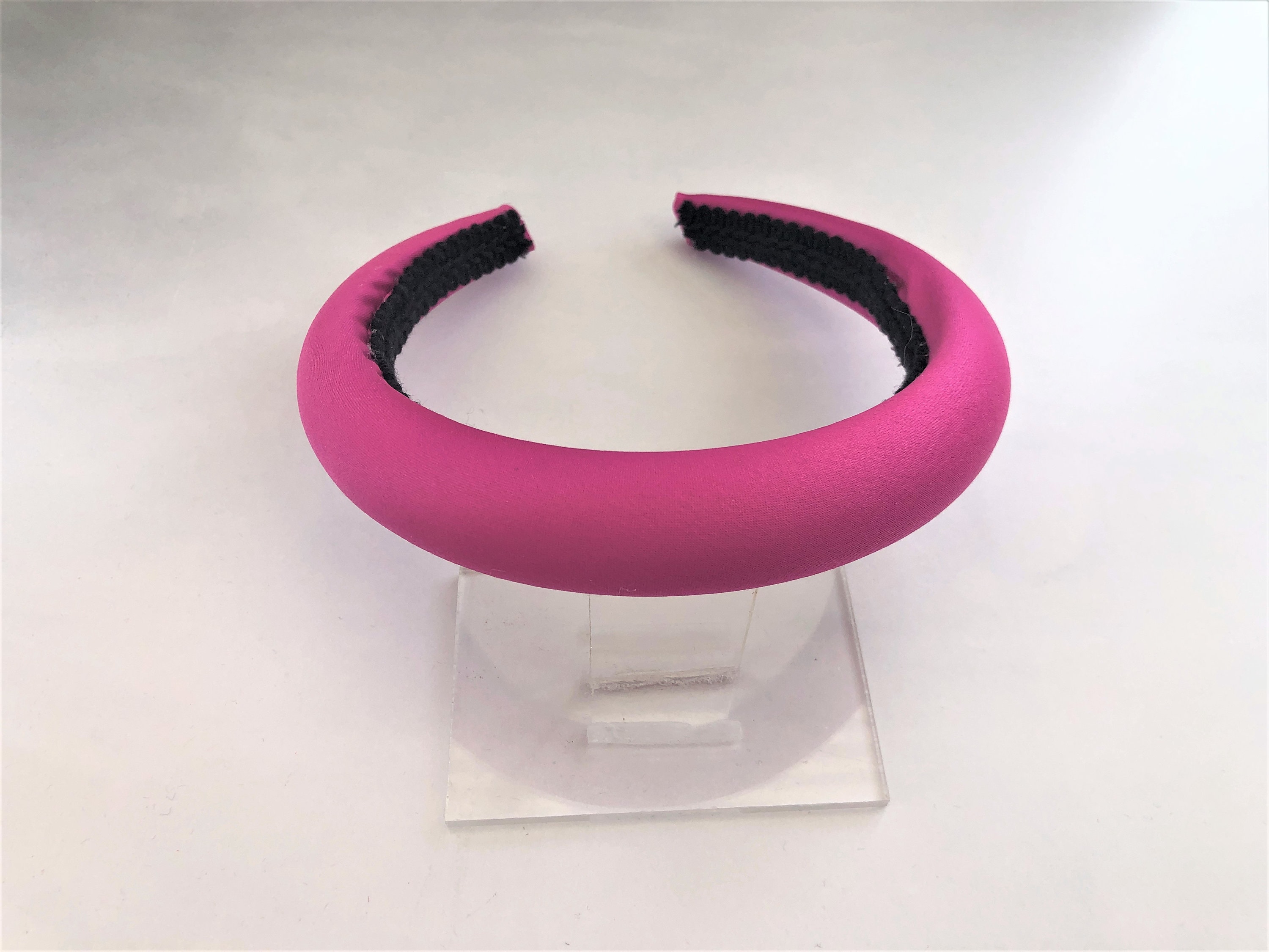 Fuchsia Pink Satin Padded headband Hair Band 2.5 cms Wide with | Etsy