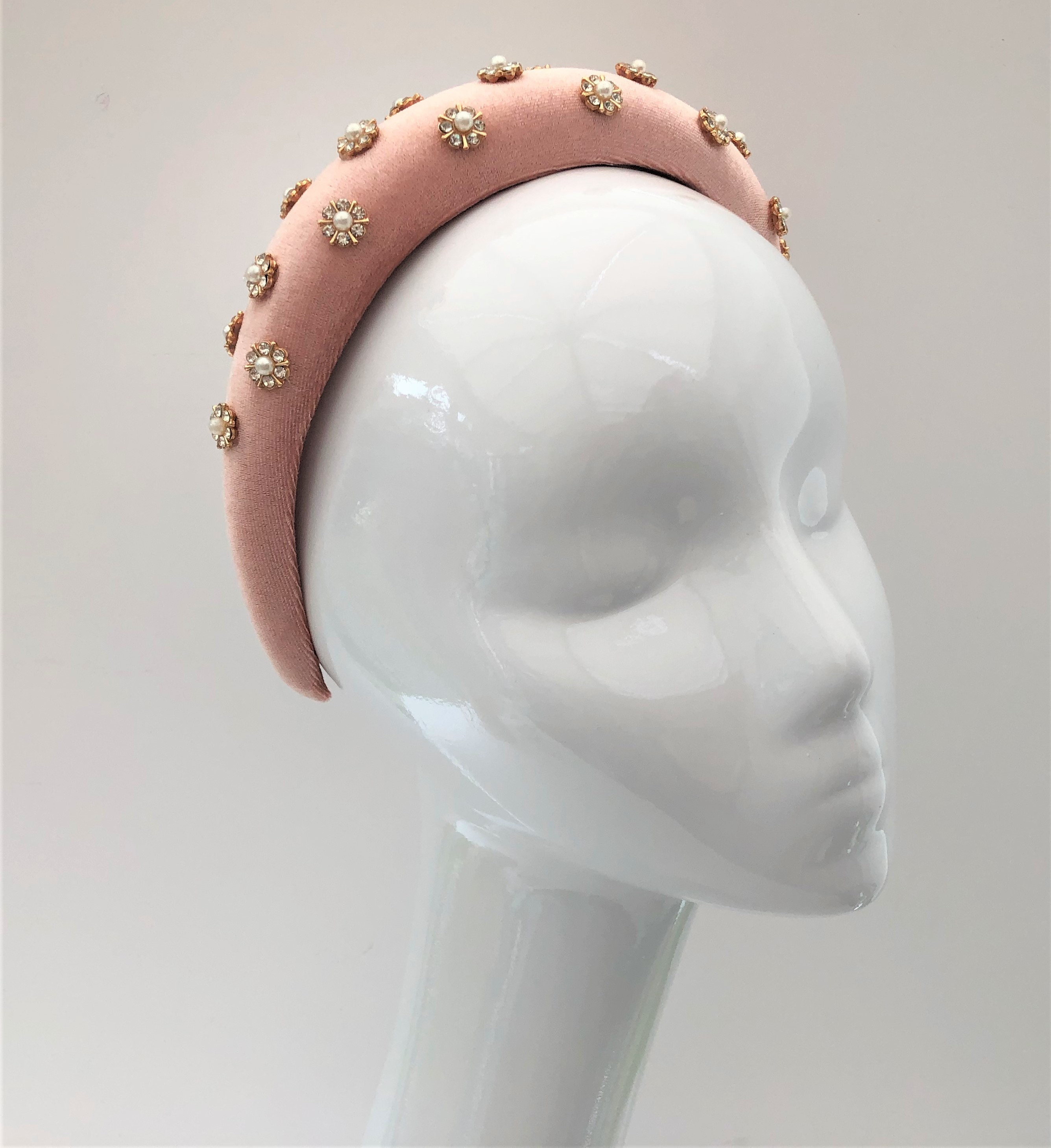 Stunning Deeply Padded Blush Pink Velvet Headband Alice Band Etsy