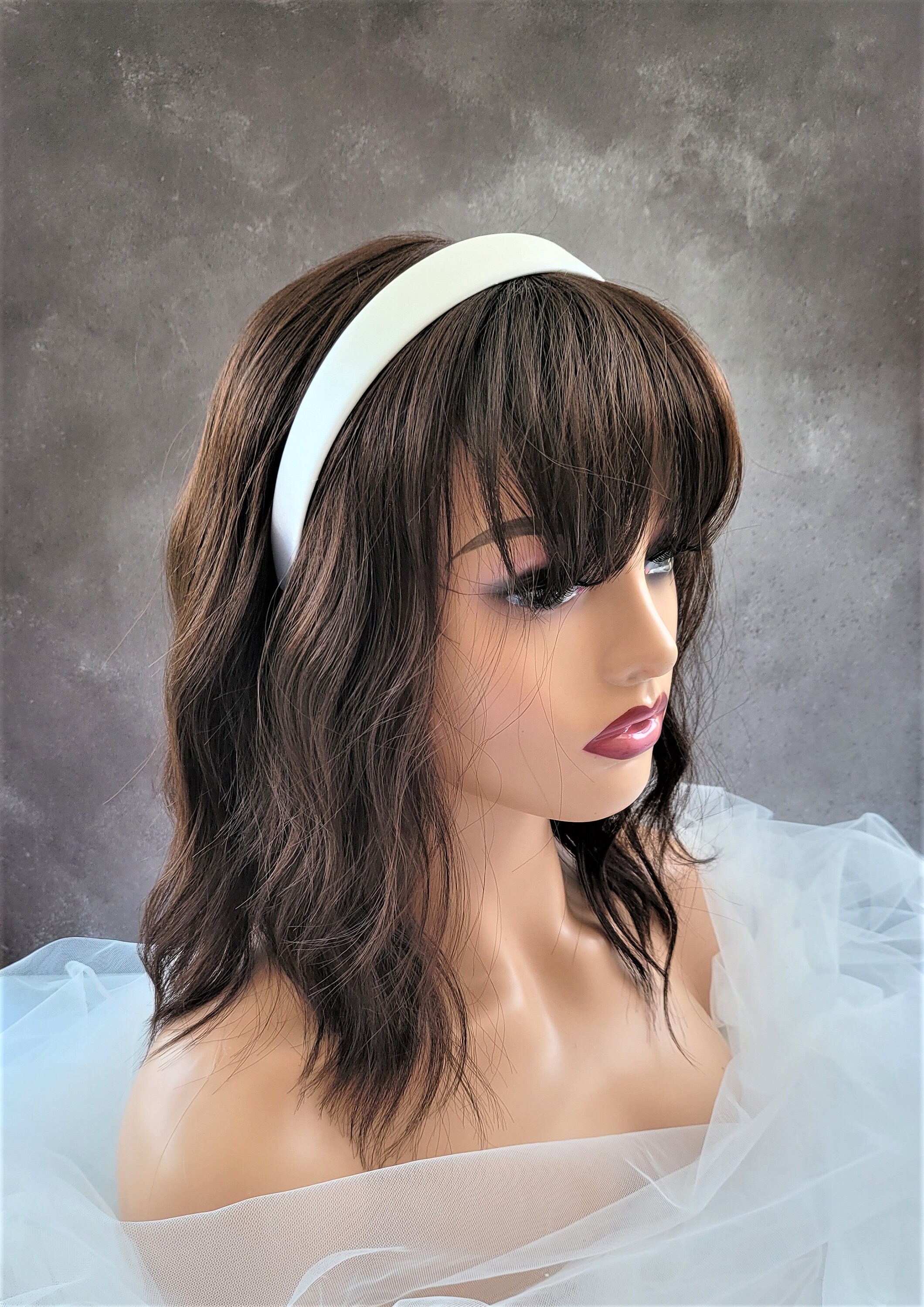 White Silk Alice Band Headband Hair Band 2.5 cms Wide Mulberry | Etsy