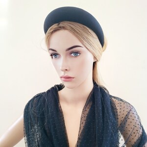 Black Stretch Satin Padded Headband, Hair Band, 4 Cms Wide, Spanish ...