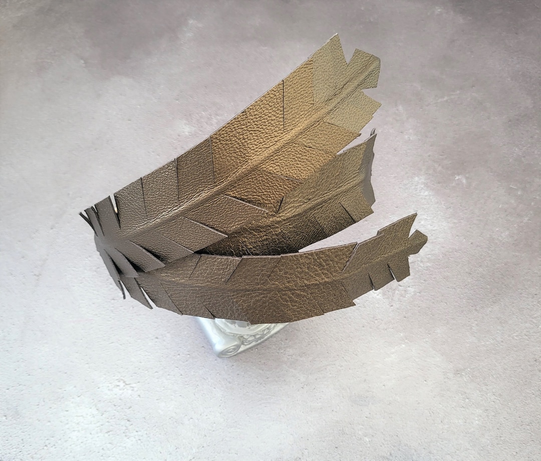 Bronze Metallic Leaf Fascinator, Leather Headpiece, Headband, Vine ...