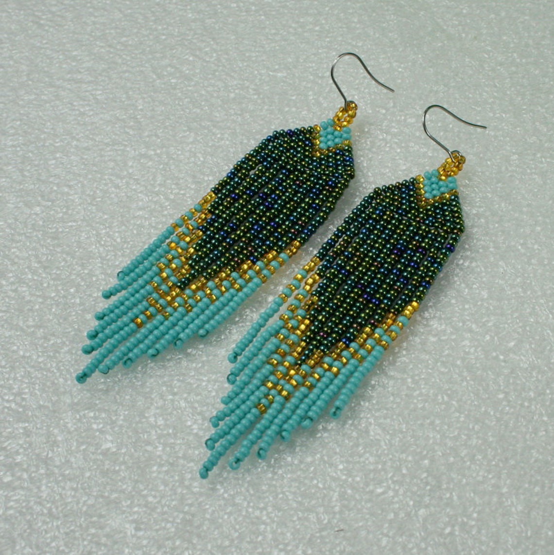 Fringe earrings Ethnic style Long Indian style beads | Etsy