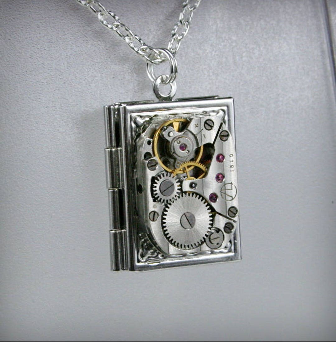Steampunk Jewelry | Steampunk Book Pendant | Locket | Necklace ...