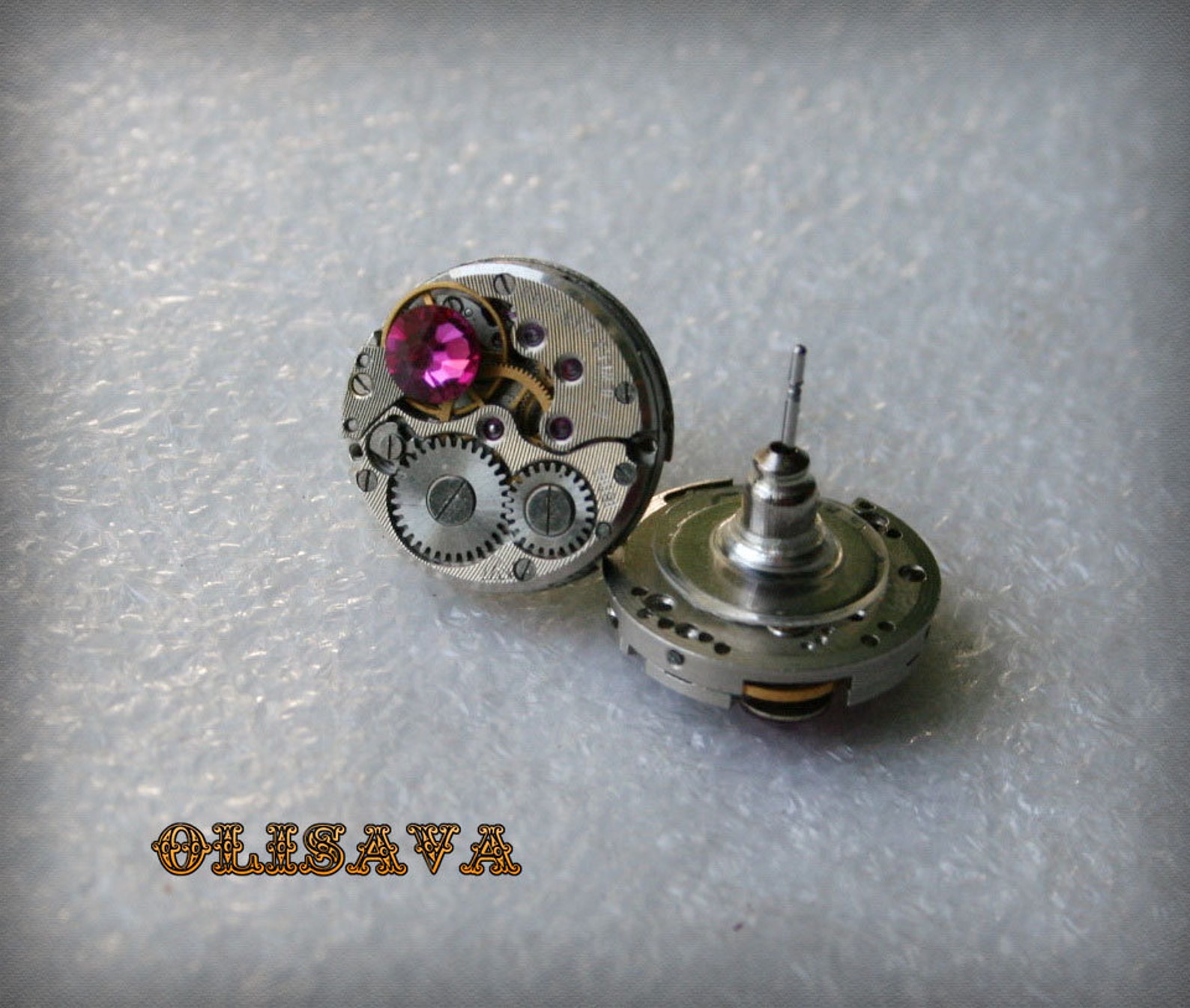 Steampunk Stud Earrings With Mechanical Watch Movement - Etsy