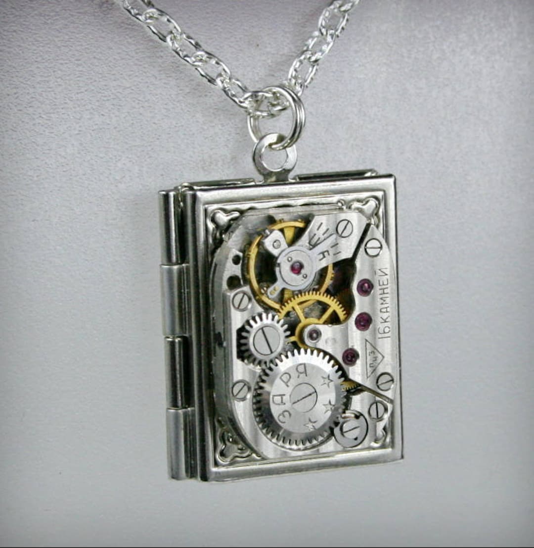Steampunk Jewelry , Steampunk Book Pendant / Locket / Necklace ...