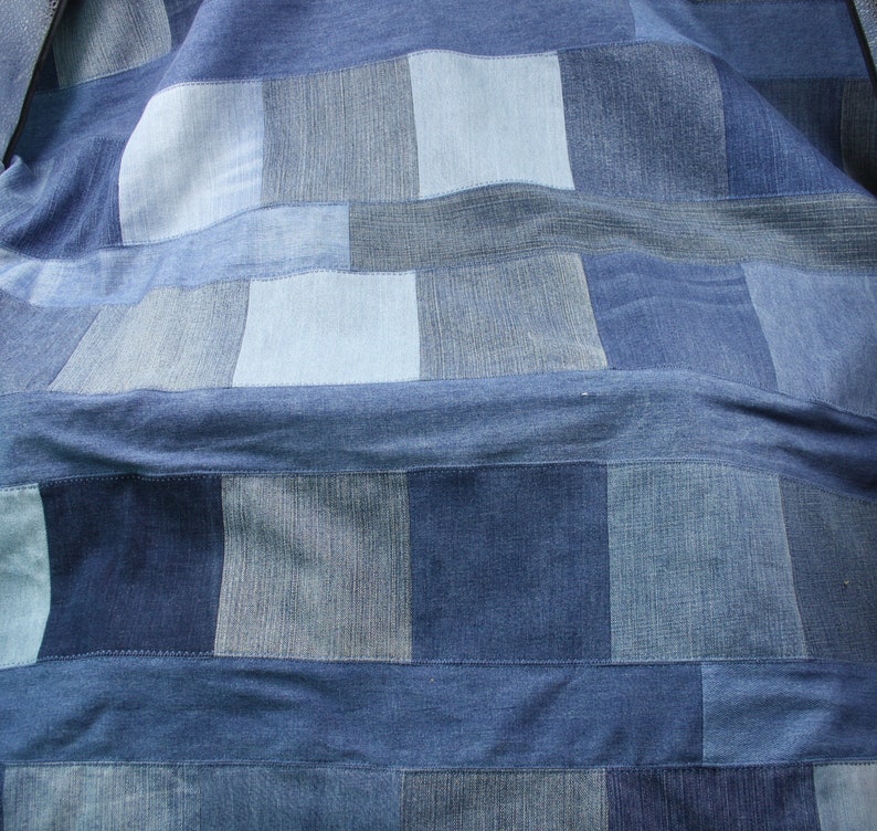 Denim Patchwork Rag Quilt Made From Upcycled Jeans Denim - Etsy