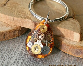 Watch Movement Steampunk Keyring Steampunk Keychain