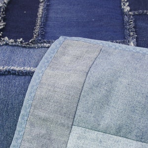 Denim Patchwork Rag Quilt Made From Upcycled Jeans Denim - Etsy