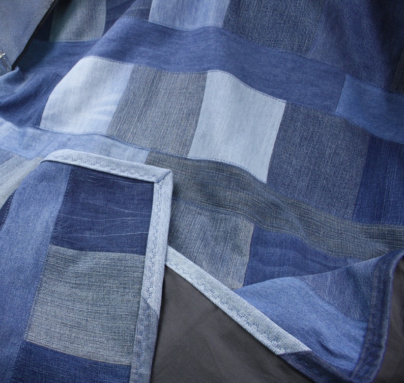 Denim Patchwork Rag Quilt Made From Upcycled Jeans Denim - Etsy