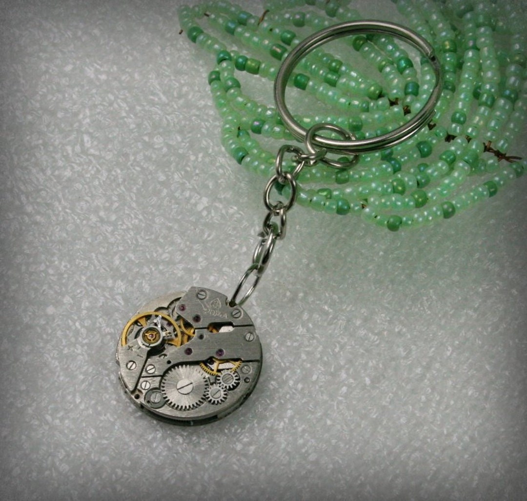 Watch Movement Steampunk Keyring , Steampunk Keychain , Clockwork ...