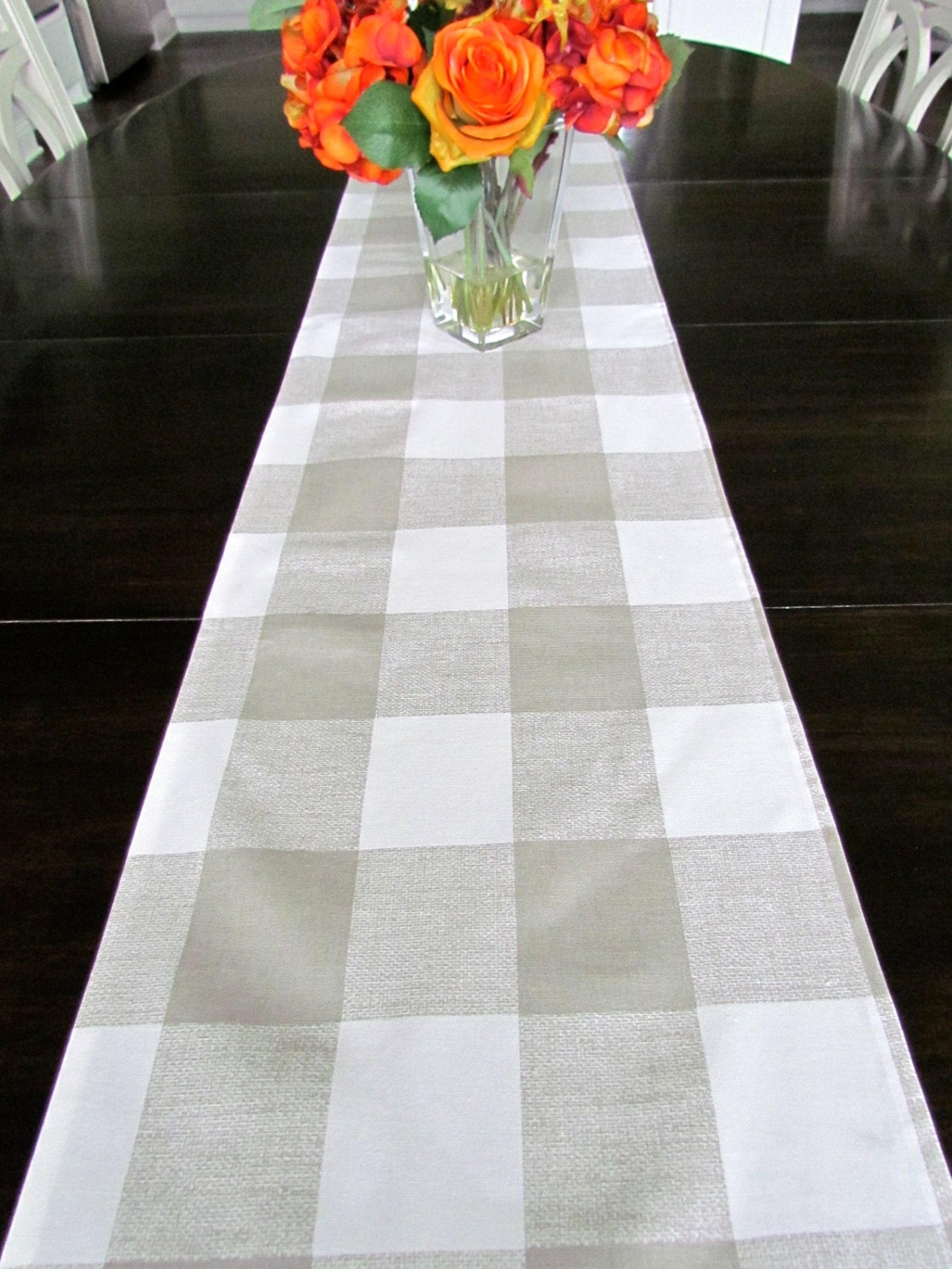 TAN TABLE RUNNER Plaid Buffalo Check Tan Table Runners - Etsy