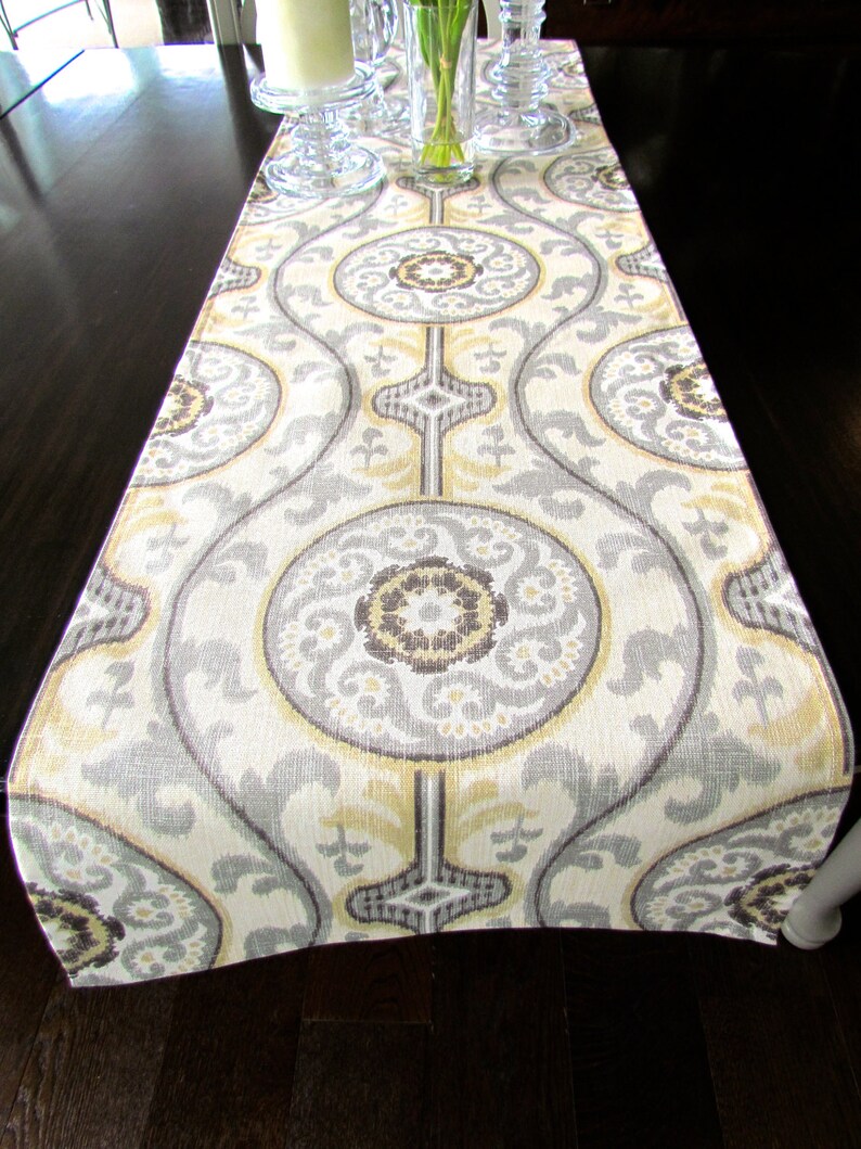 TABLE RUNNER 12 X 48 Gray Tan Modern Magnolia Table Runners Wedding ...