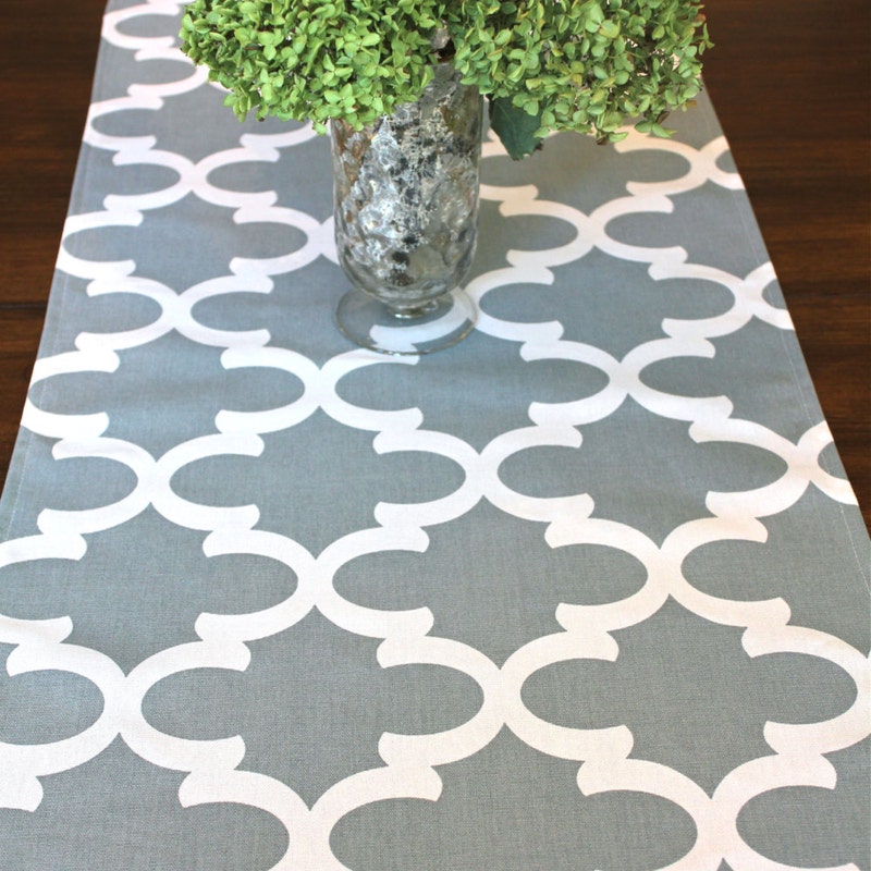 Gray Table Runner - Etsy