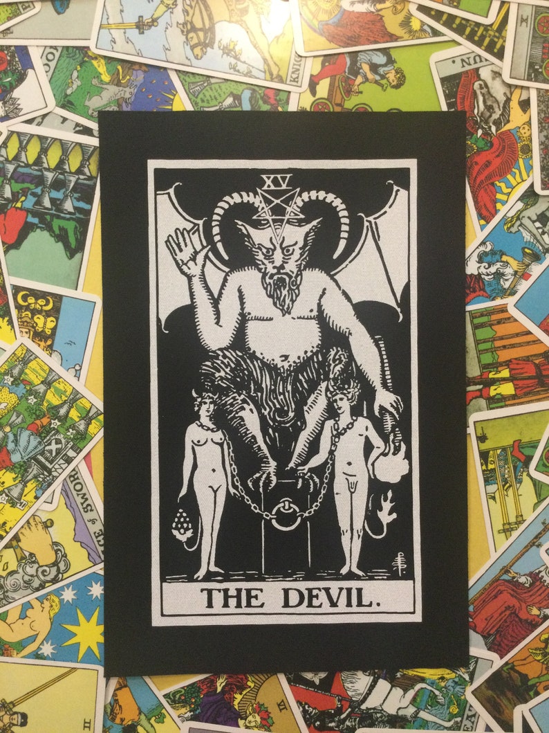 The Devil Tarot Card Back Patch // Tarot Patch // Tarot - Etsy