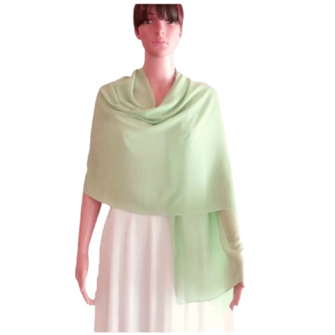 Light Sage Green Wrap Scarf. Light Sage Green Long Scarf. Soft Chiffon ...