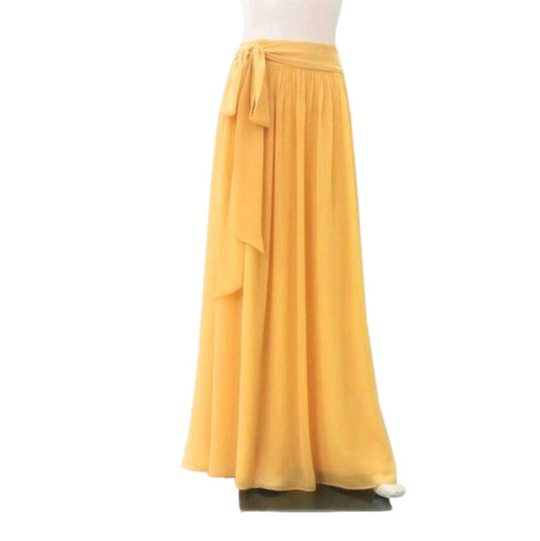 Gold Maxi Skirt. Gold Bridesmaid Skirt. Long Evening Skirt. Chiffon ...