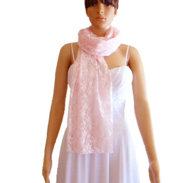 Pink Lace Scarf - Etsy