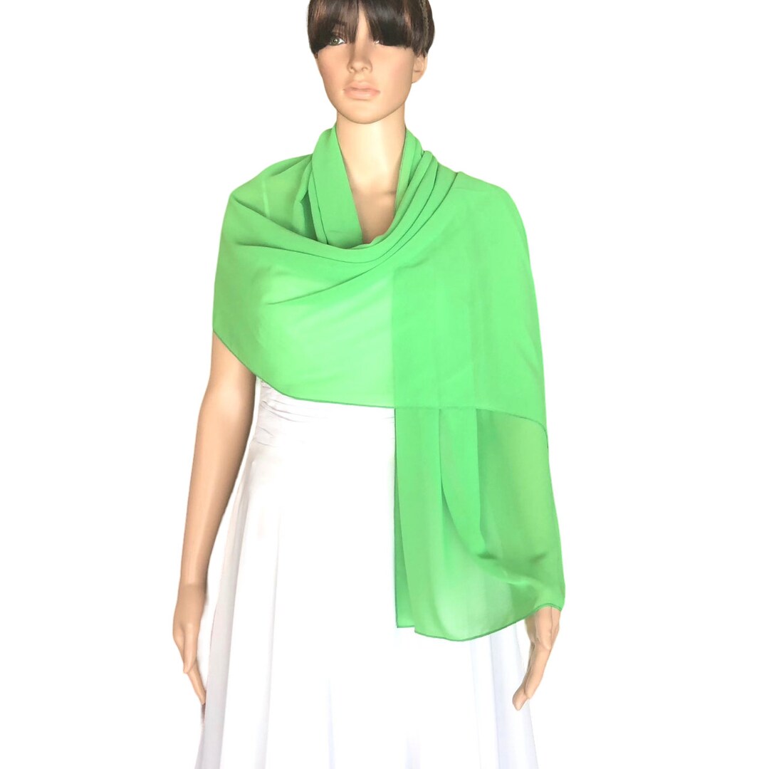 Lime Green Wrap Scarf. Lime Green Long Scarf. Soft Chiffon Shawl. Lime ...
