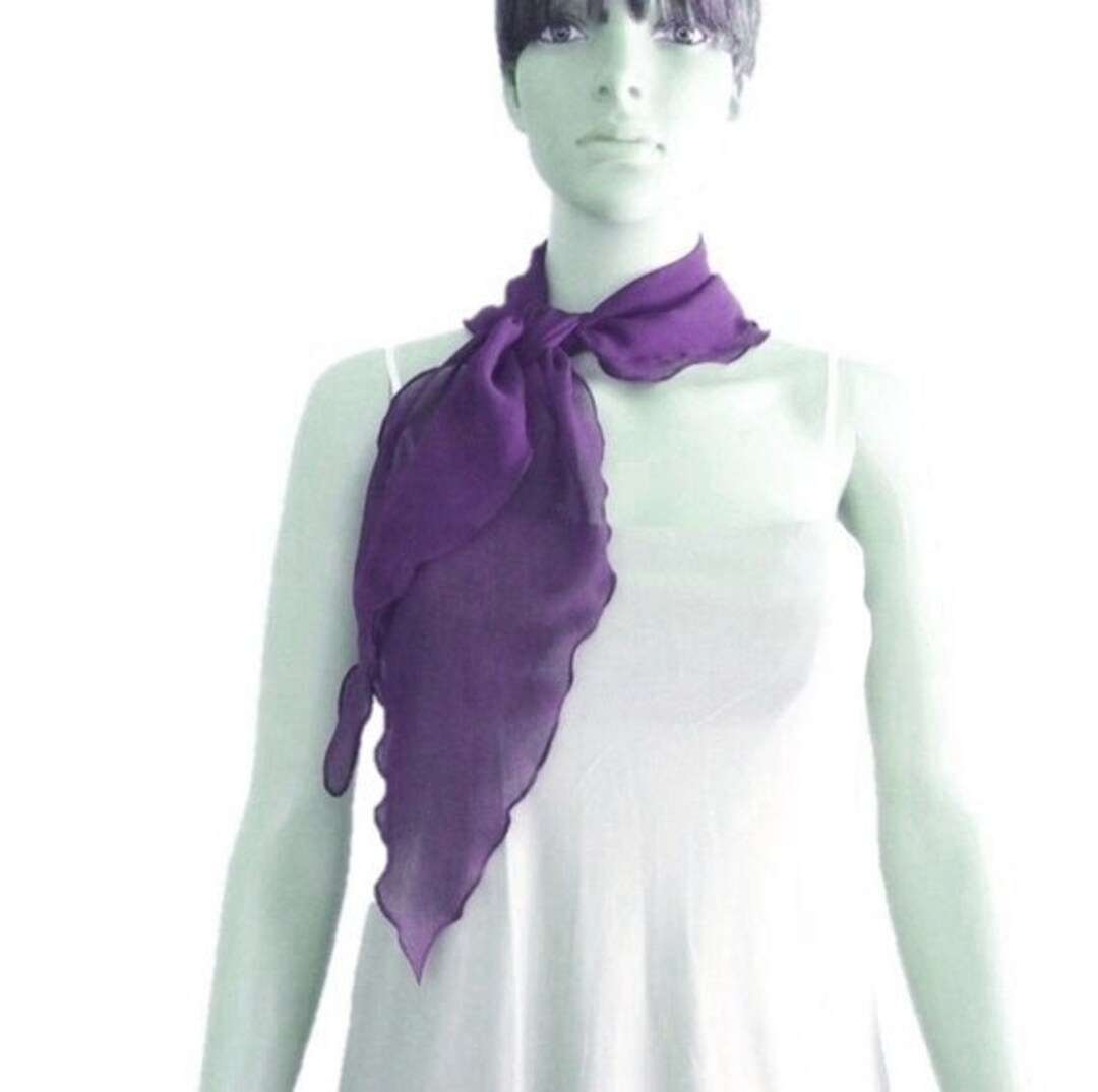 Purple Neck Scarf. Purple Bow Tie Scarf.soft Chiffon Scarf. - Etsy