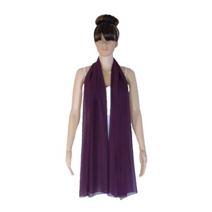 Plum Chiffon Shawl. Plum Wrap Scarf. Plum Long Scarf. Soft Chiffon ...