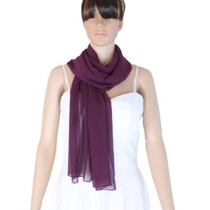 Plum Chiffon Shawl. Plum Wrap Scarf. Plum Long Scarf. Soft Chiffon ...