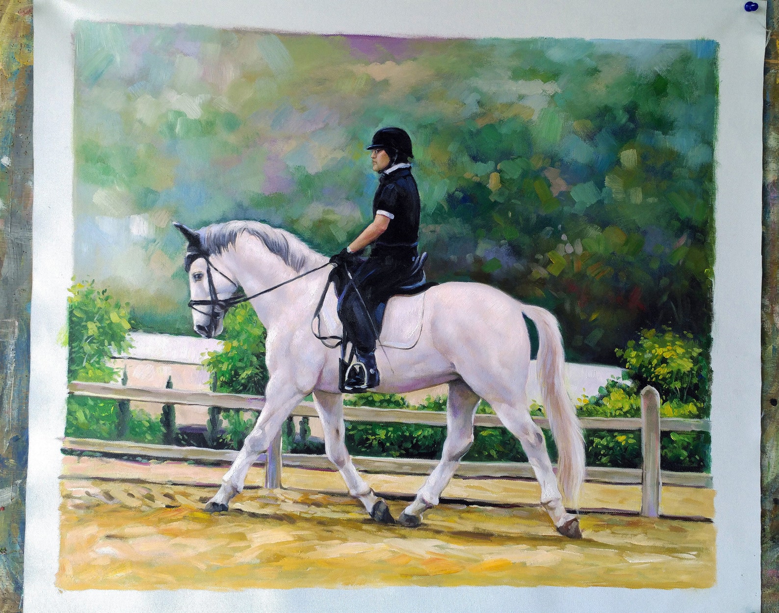 100% Hand Painted Commission Horse Racing Rider Oil Painting - Etsy