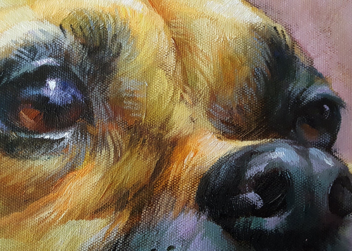 Custom Pet Portrait - Hand Painted Dog Oil Painting on Canvas - Paint ...