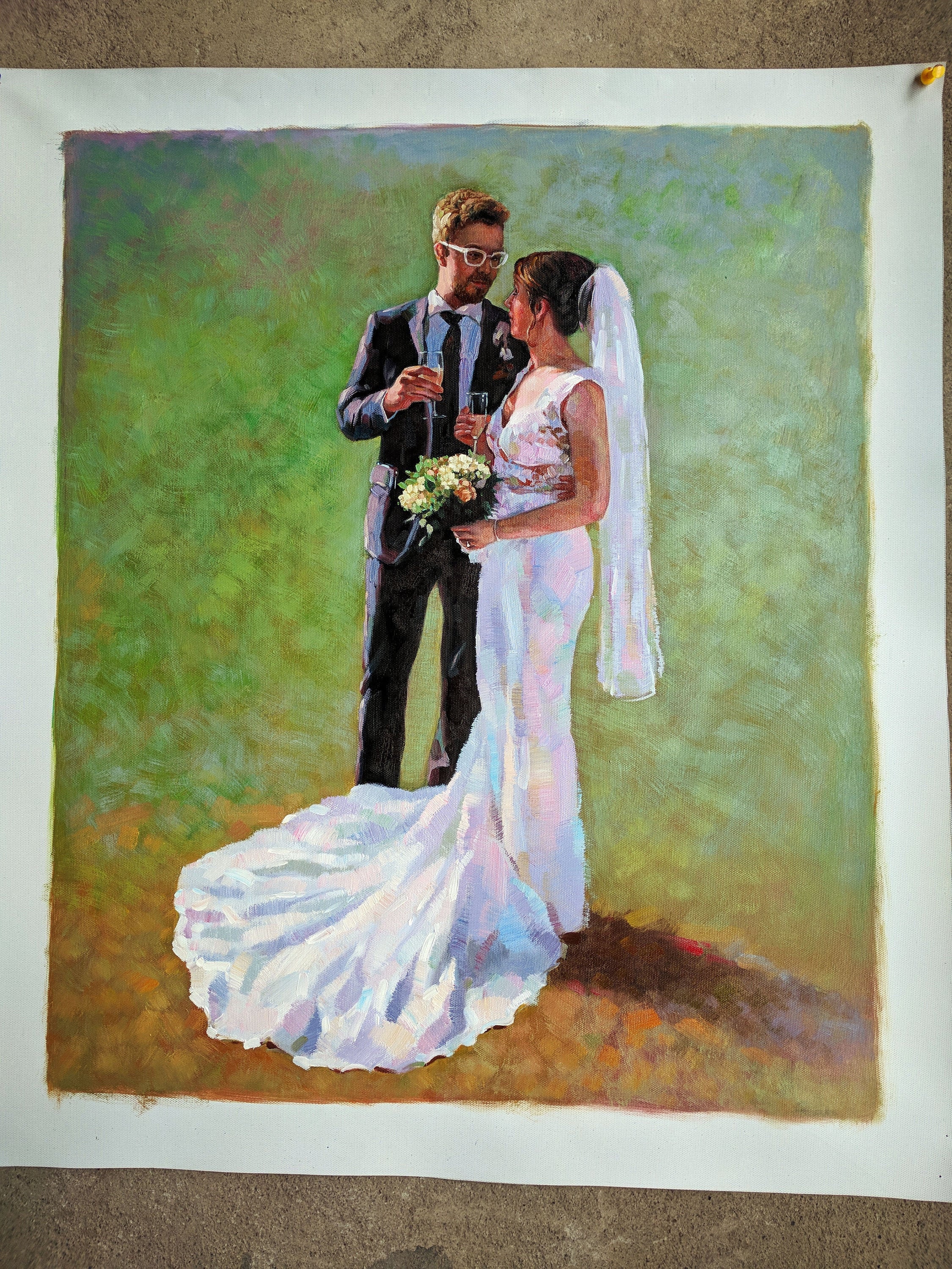 Hand Painted Custom Wedding Portrait Oil Painting paint from | Etsy