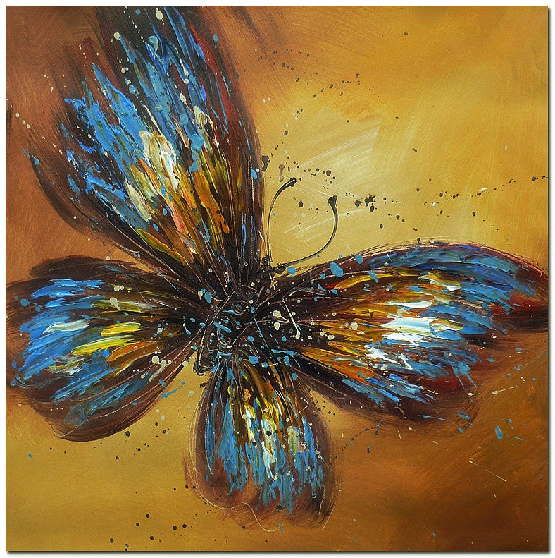 Hand Painted Abstract Butterfly Painting on Canvas Modern - Etsy Hand Painted Abstract Butterfly Painting on Canvas Modern - Etsy