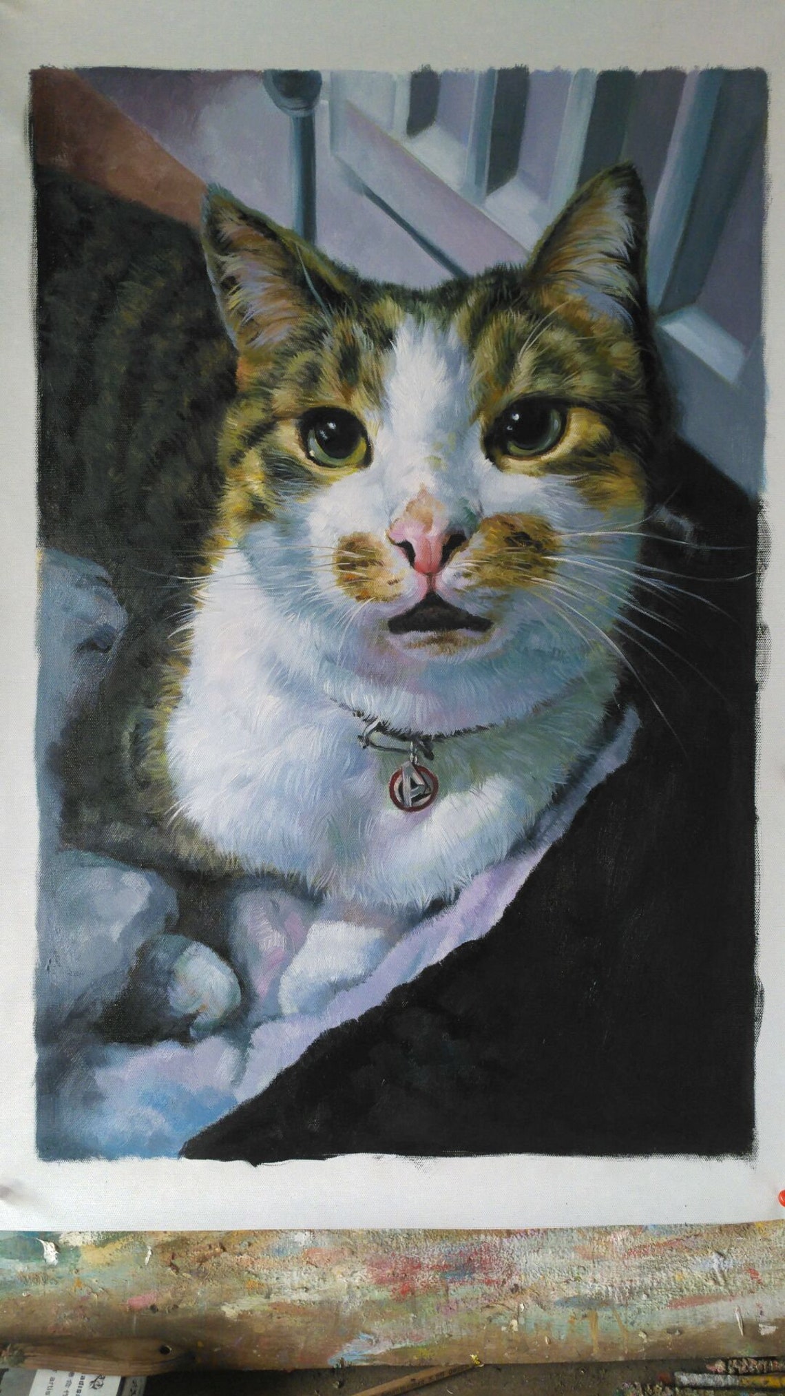 Hand Painted Commission Cat Oil Painting Paint From Digital | Etsy