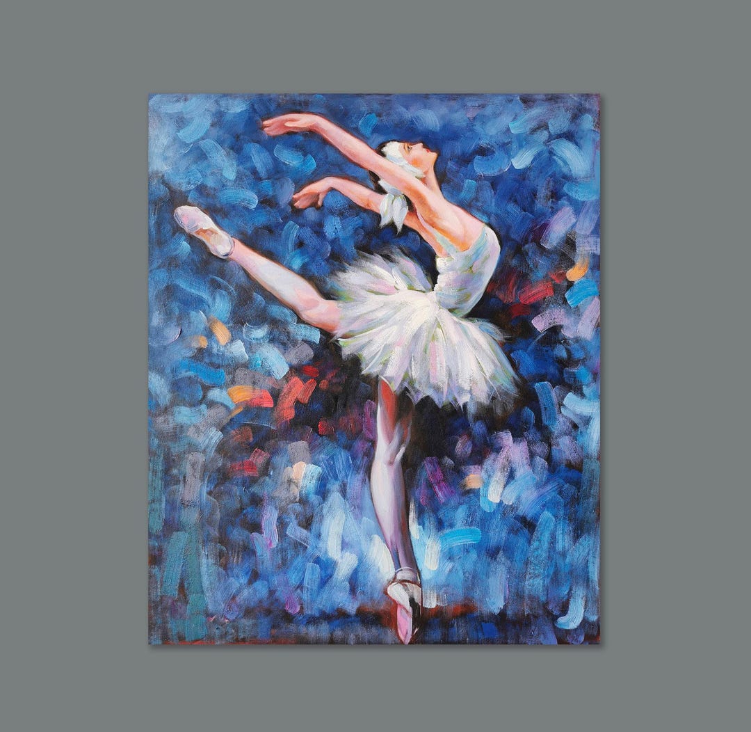 Handmade Impressionist Ballerina Painting - Ethereal Dance Art ...