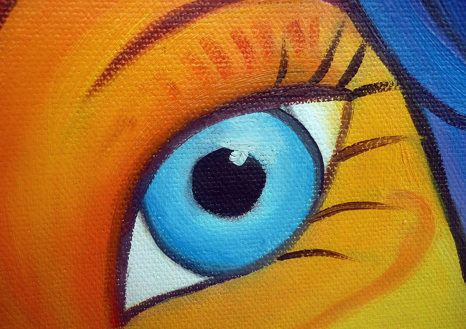 Handmade Colorful Cubist Lady Portrait Oil Painting on Canvas - Etsy