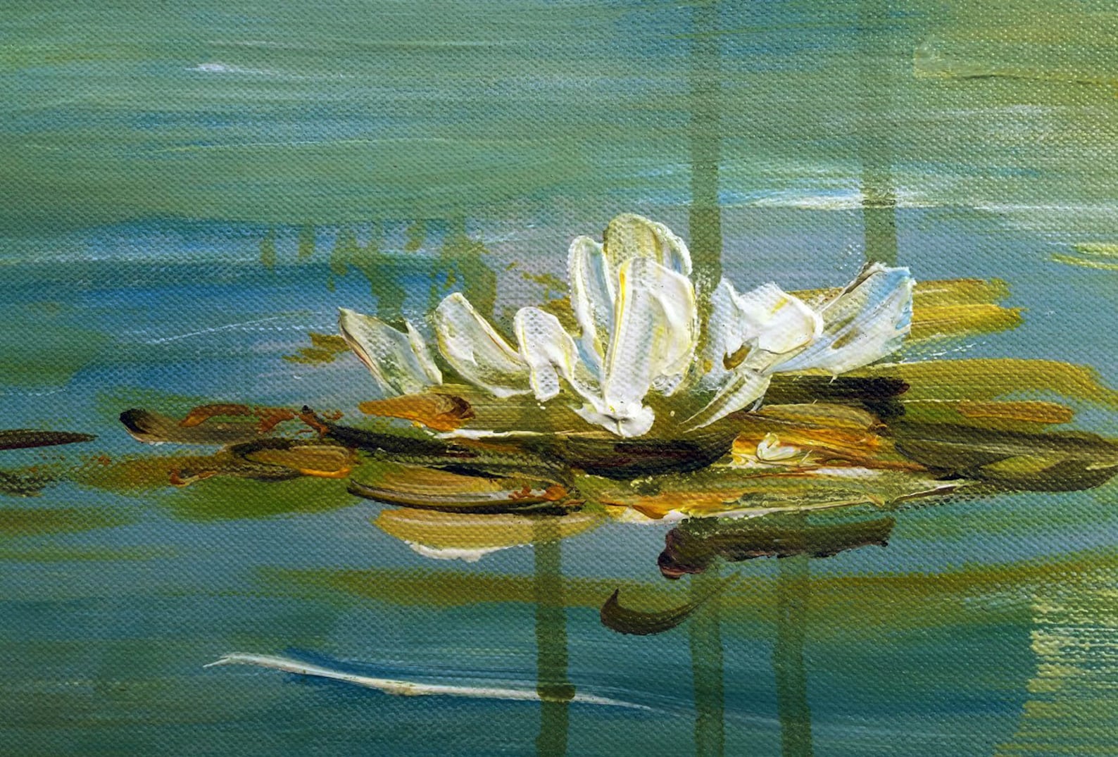 Hand Painted Impressionist Water Lilies Flower Oil Painting on - Etsy