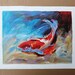 Hand Painted Impressionist Koi Fish Painting on Canvas - Etsy