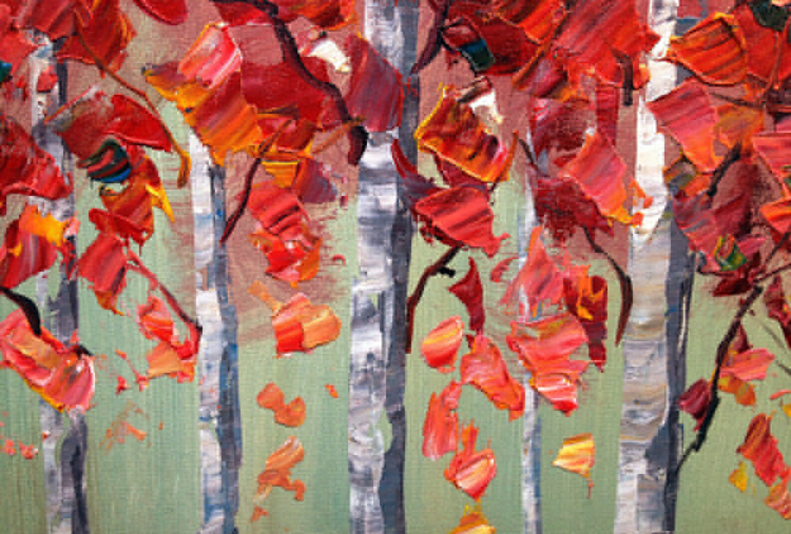 Forest of Beech Trees Oil Painting on Canvas Hand Painted - Etsy