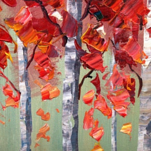 Forest of Beech Trees Oil Painting on Canvas - Handmade Modern ...